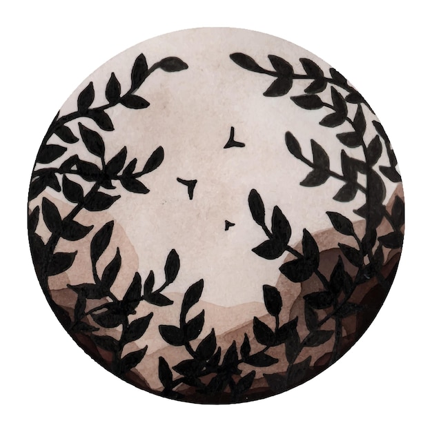 Intricate Foliage Silhouette Sphere in Neutral Tones | Jiffy Designs