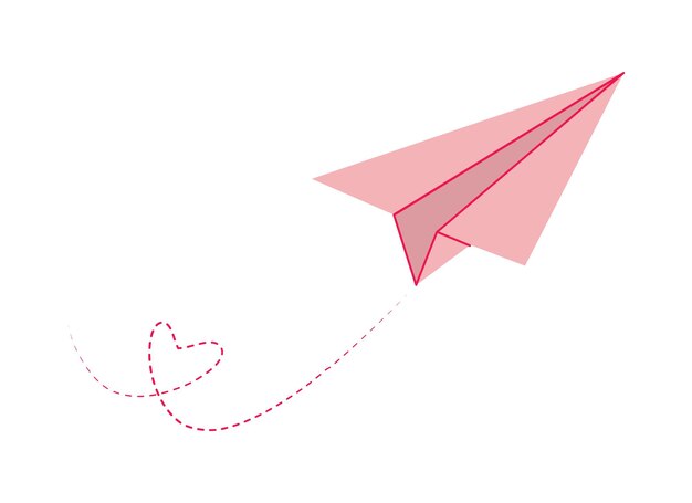 Vibrant Pink Paper Airplane Takes Flight with Heart Trail | Jiffy Designs