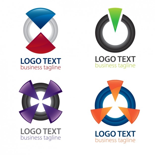 Vibrant Geometric Logo Designs Collection with Text Placeholders ...