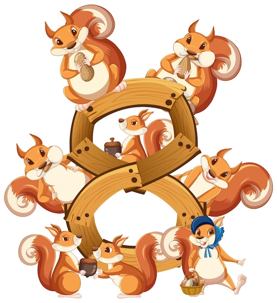 Playful Squirrels Frolicking Around a Wooden Arch | Jiffy Designs