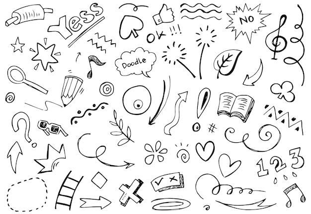 Eclectic Doodle Collection of Whimsical Symbols and Elements | Jiffy Designs