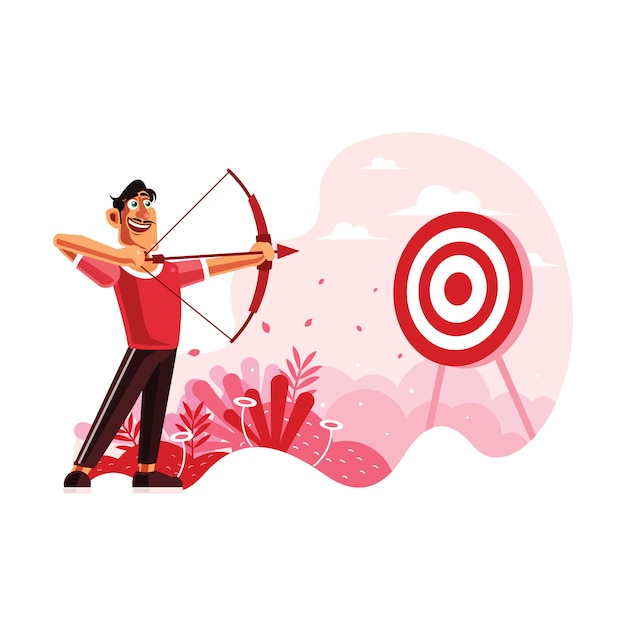 Archer Aiming for Success: A Vibrant Illustration of Goal-Driven ...