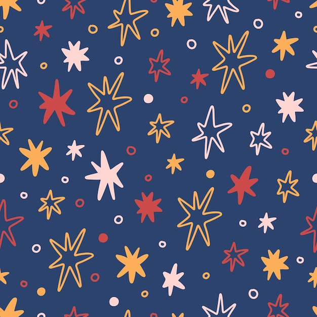 Vibrant Celestial Starry Night Sky with Whimsical Star Shapes | Jiffy ...