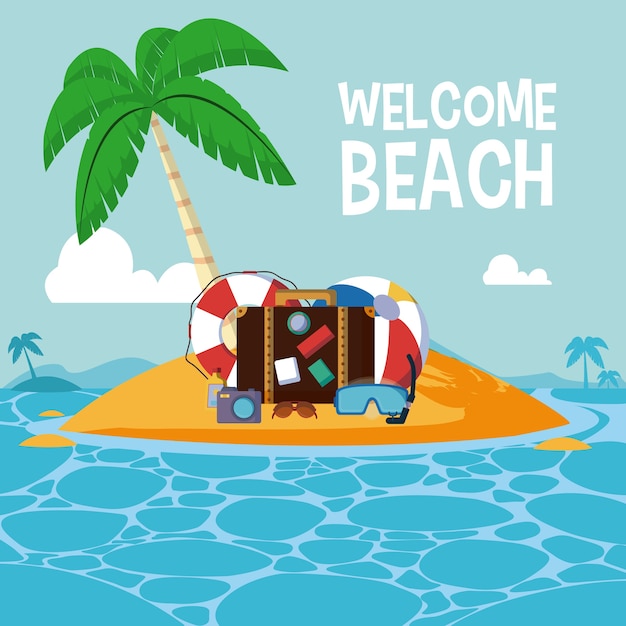 Tropical Island Oasis with Vibrant Beach Welcome Sign | Jiffy Designs