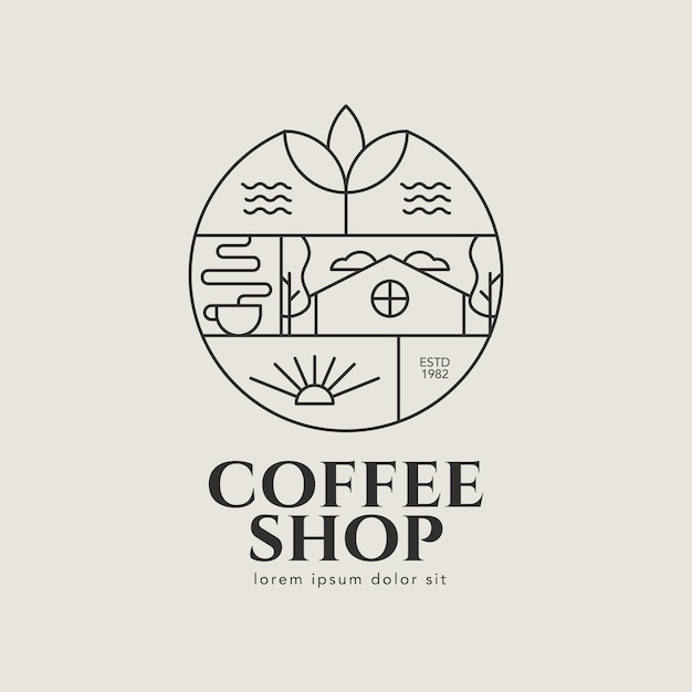 Cozy Cabin-Inspired Coffee Shop Logo Emblem | Jiffy Designs