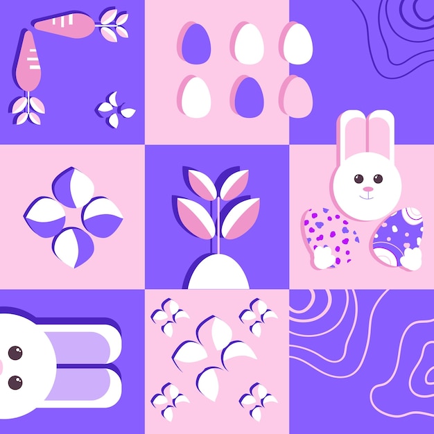 Vibrant Easter Motifs and Bunny Illustrations | Jiffy Designs