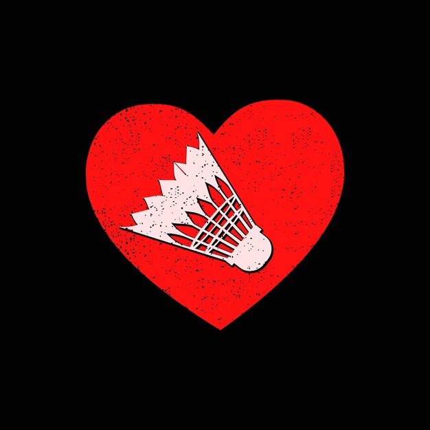 Vibrant Heart-Shaped Badminton Shuttlecock Design | Jiffy Designs