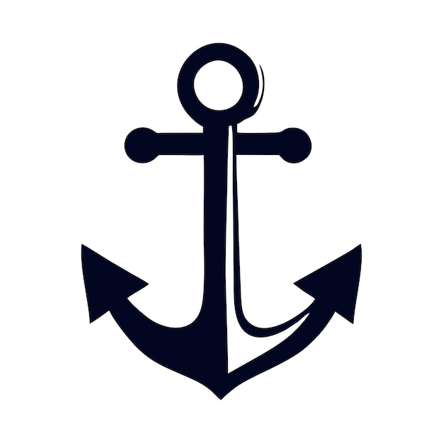 Iconic Anchor Silhouette Against Stark White Background | Jiffy Designs