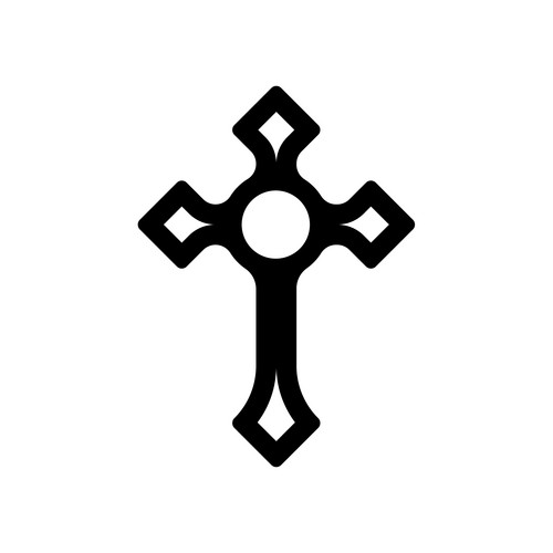 Christian Cross. Halloween Spooky Vampire Defense Cross Design Vector ...