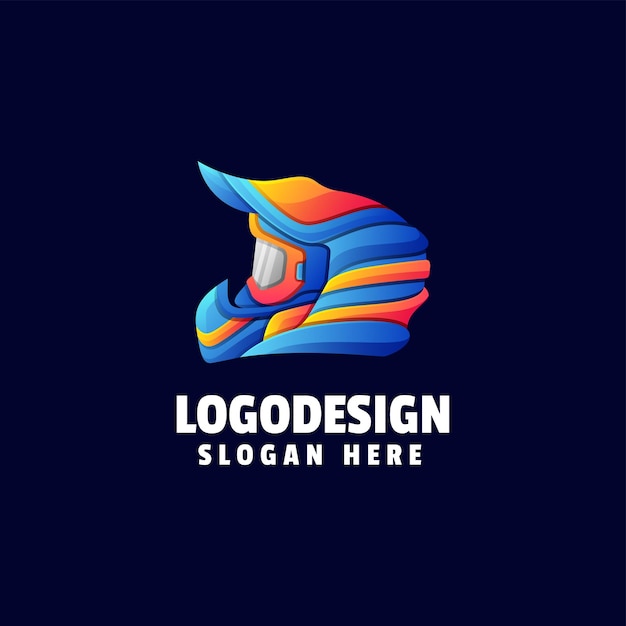 Vibrant Geometric Helmet Logo with Striking Color Scheme | Jiffy Designs