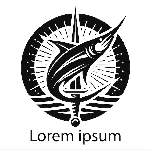 Majestic Marlin Silhouette with Radiant Rays and Compass | Jiffy Designs