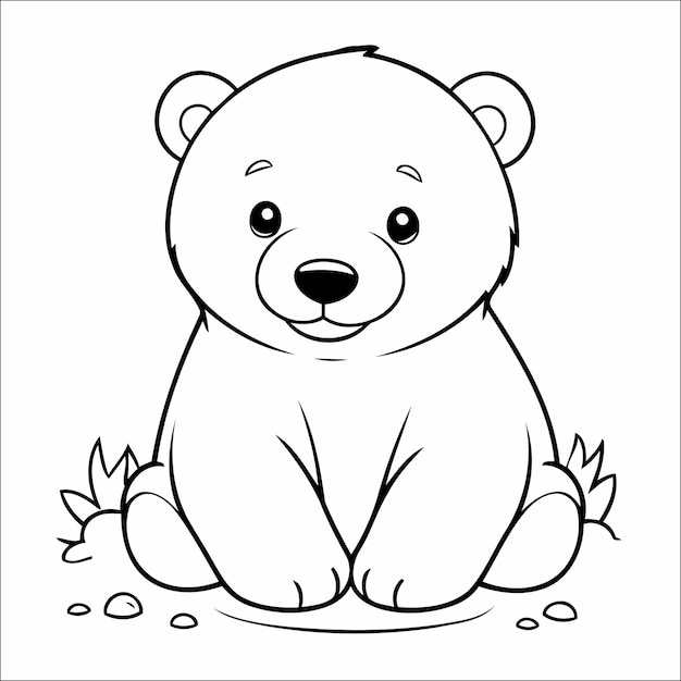 Adorable Outline Sketch of a Cute Sitting Teddy Bear | Jiffy Designs