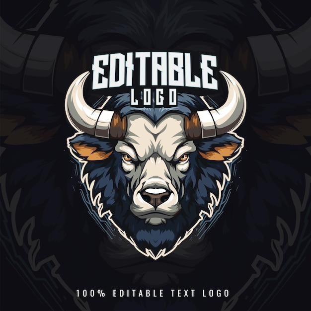 Fierce and Formidable: An Editable Bull Logo for Branding Excellence ...