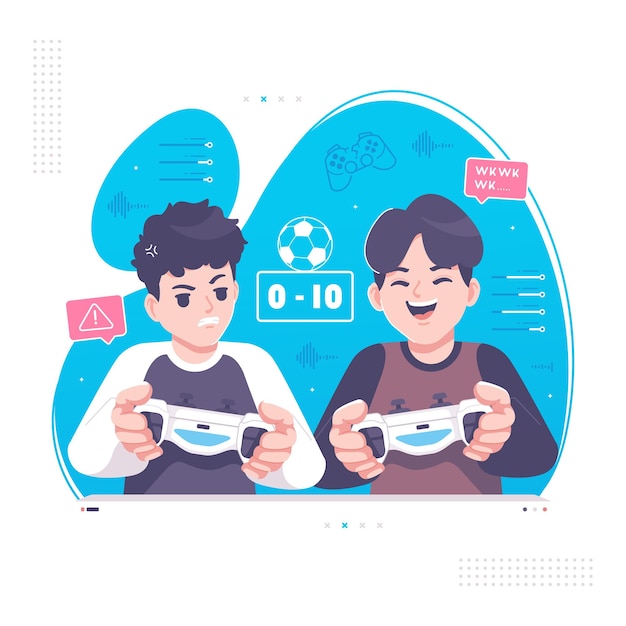 Two Gamers Compete in Intense Video Game Match | Jiffy Designs