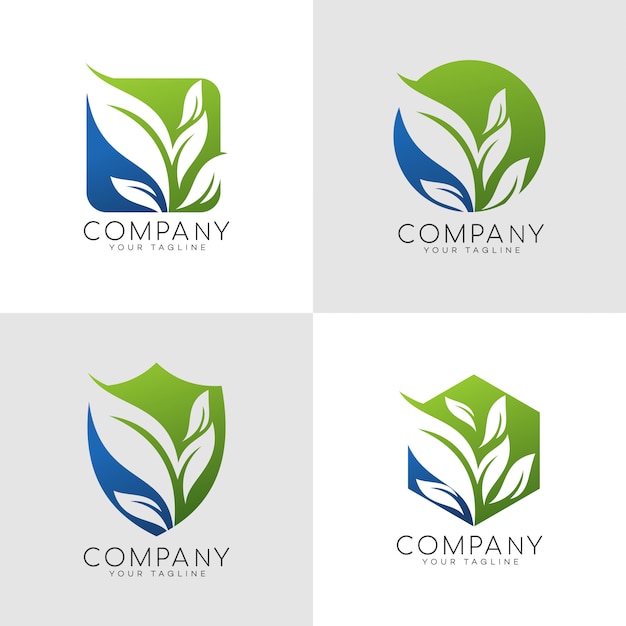 Vibrant Nature-Inspired Logo Collection with Leaf Motifs | Jiffy Designs