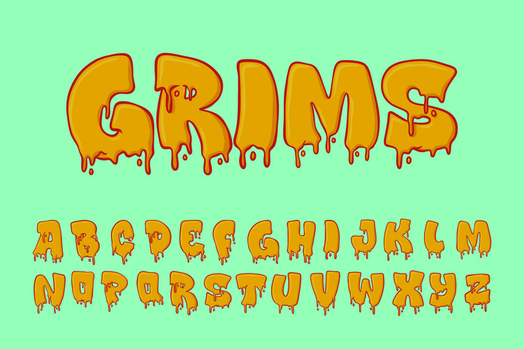 Alphabet Melt Grime Cartoon Vector | Jiffy Designs