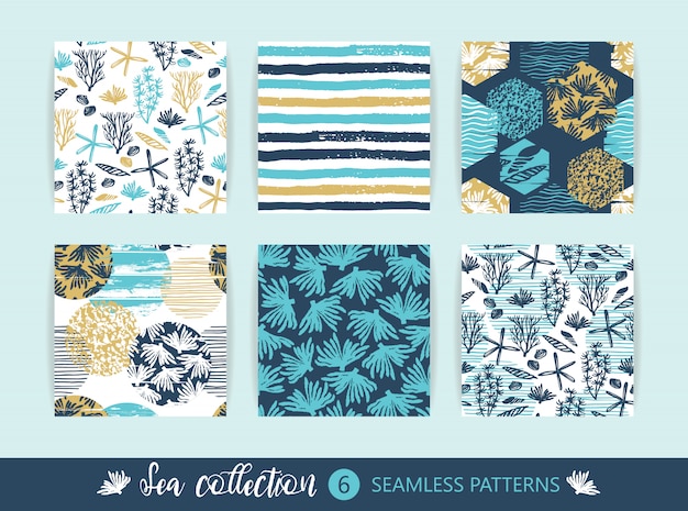 Vibrant Sea-Inspired Seamless Pattern Collection | Jiffy Designs