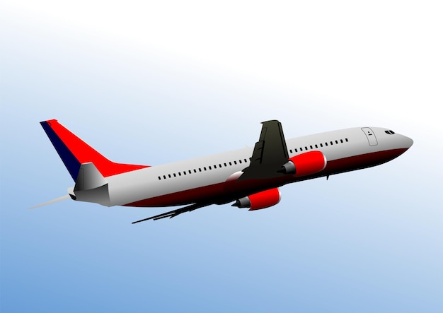 Sleek Passenger Jet Soaring Through the Skies | Jiffy Designs
