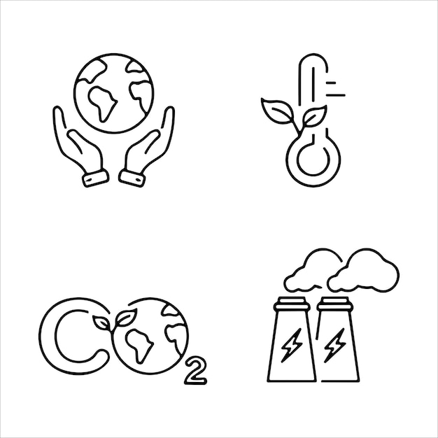 Diverse Eco-Friendly Icons Depicting Environmental Consciousness ...