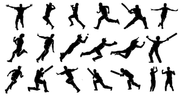 Dynamic Silhouette Figures in Motion: Diverse Athletic Poses | Jiffy ...