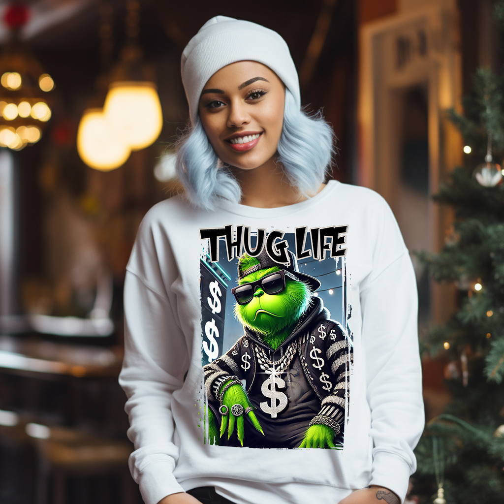 'Thug Life' Featuring a Green Furry Character in Hip-Hop Attire | Jiffy ...