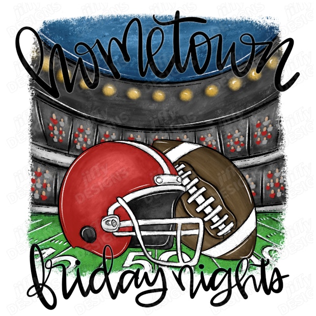 'Hometown Friday Nights' Vibrant Football-Themed Illustration with ...