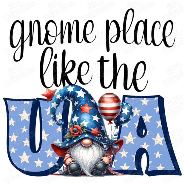 'Gnome Place Like The USA' Patriotic Gnome with Stars and Stripes ...