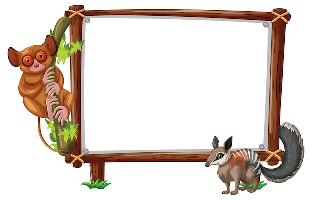 Charming Woodland Creature Frame with Playful Monkey and Aardvark ...
