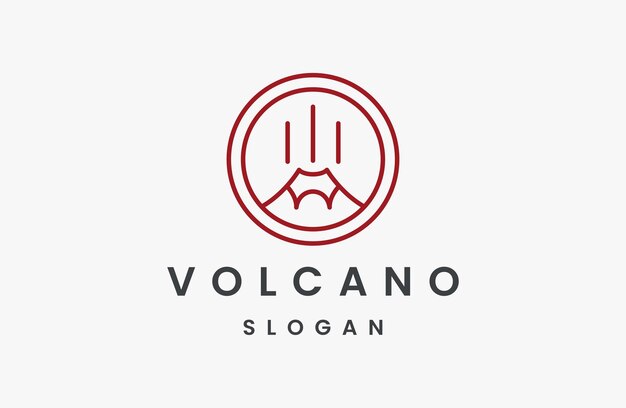 Iconic Volcano Emblem with Minimalist Mountain Silhouette | Jiffy Designs