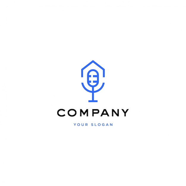 Sleek Hexagonal Microphone Logo with Minimalist Design | Jiffy Designs