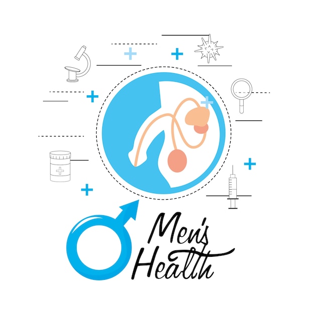 Men's Health Awareness Illustration with Male Reproductive Organs ...