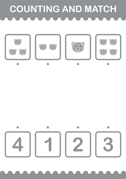 Adorable Koala Counting and Matching Game | Jiffy Designs
