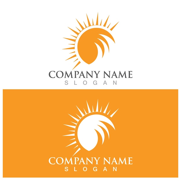 Radiant Sun Symbol with Stylized Palm Leaf Design | Jiffy Designs