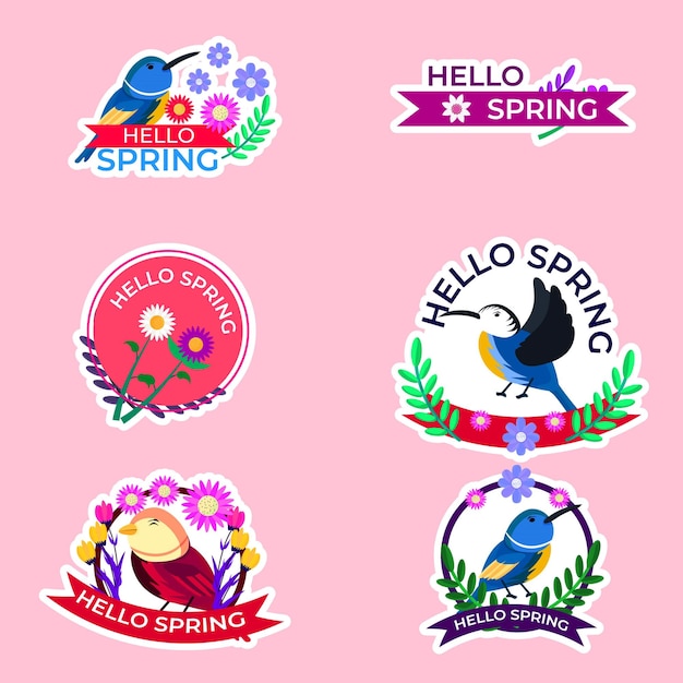 Vibrant Spring-Themed Graphic Sticker Collection | Jiffy Designs