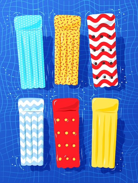 Vibrant Collection of Inflatable Pool Floats in Diverse Patterns ...