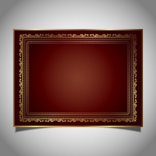 Ornate Maroon Frame with Golden Floral Accents | Jiffy Designs