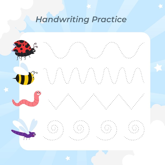 Adorable Insect-Themed Handwriting Practice for Young Learners | Jiffy ...