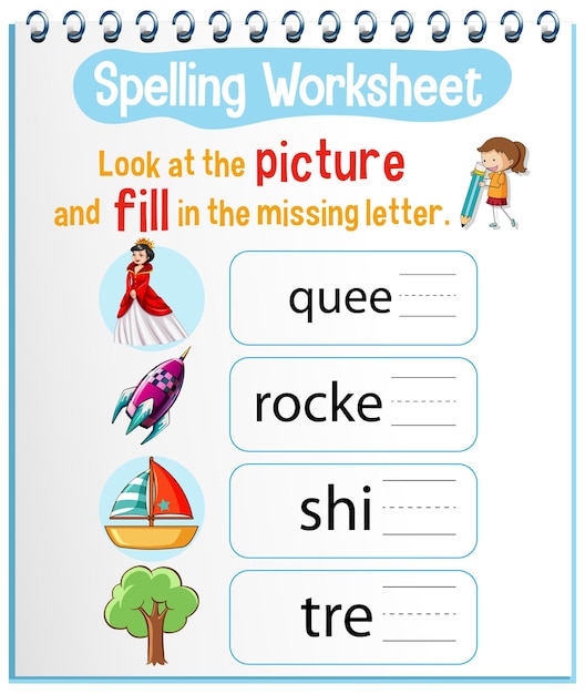 Engaging Spelling Worksheet with Vibrant Imagery | Jiffy Designs
