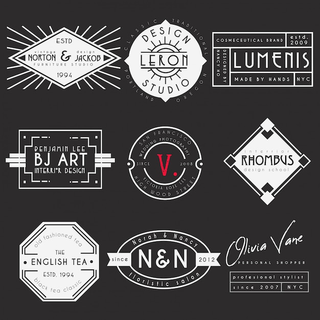 Vintage Typographic Logos and Badges with Geometric Designs | Jiffy Designs