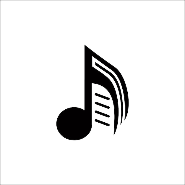 Stylized Musical Note with Flowing Curved Lines | Jiffy Designs