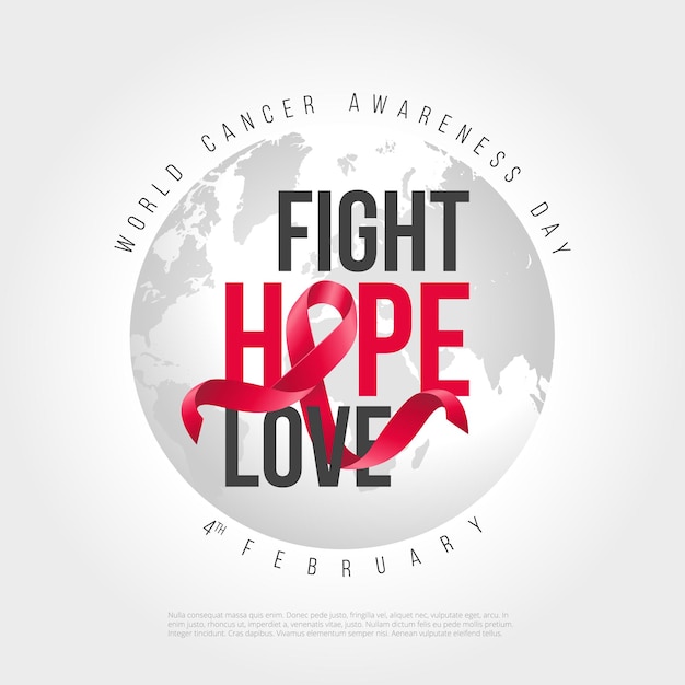 Inspiring World Cancer Awareness Day Message with Ribbon Symbol | Jiffy ...