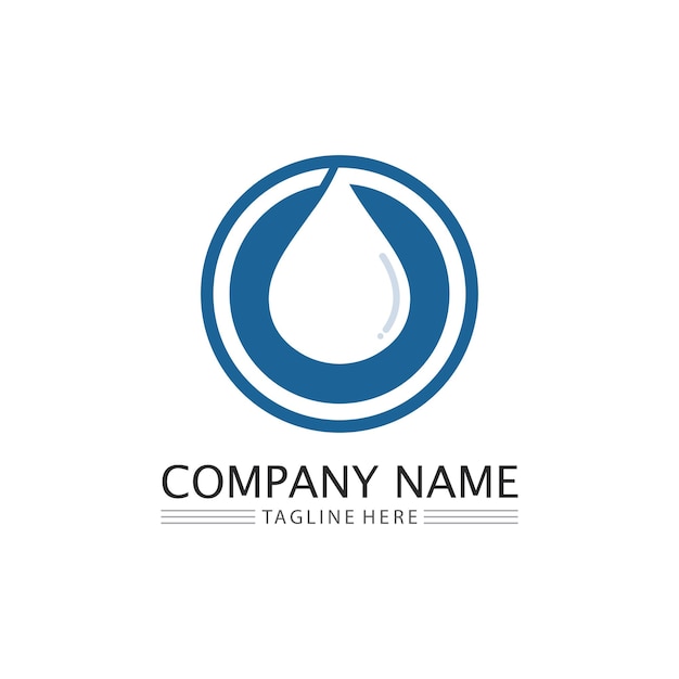 Minimalist Water Drop Logo with Company Name Tagline | Jiffy Designs