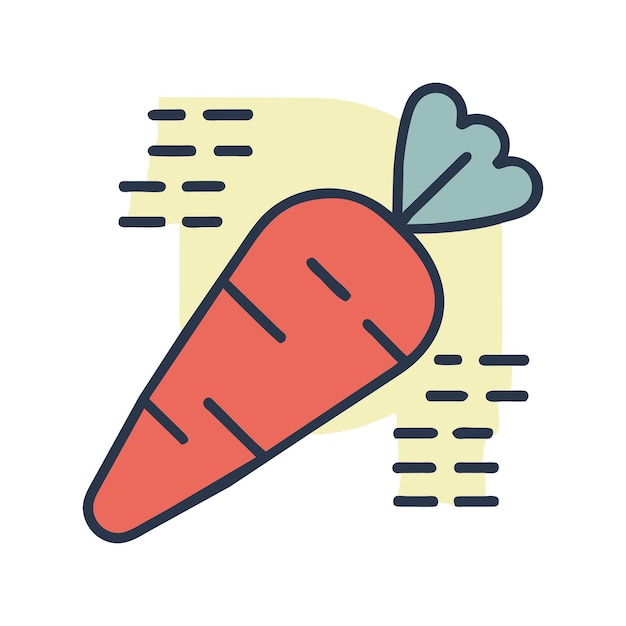 Vibrant Carrot Illustration with Stylized Leaves | Jiffy Designs