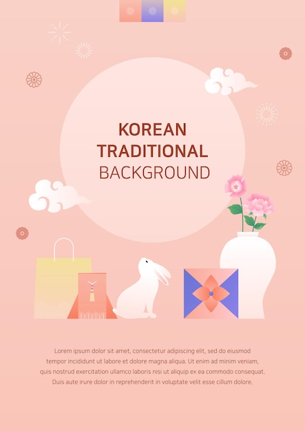 Vibrant Korean Motifs in a Serene Pastel Backdrop | Jiffy Designs