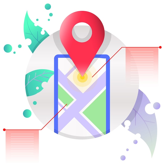 Vibrant Map Pointer with Colorful Abstract Shapes | Jiffy Designs