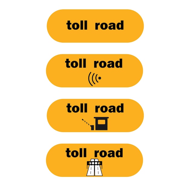 Vibrant Toll Road Signs Depicting Diverse Toll Booth Imagery | Jiffy ...