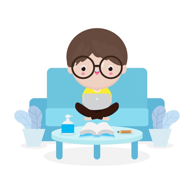 Cozy Cartoon Character Relaxing with Books and Drinks | Jiffy Designs