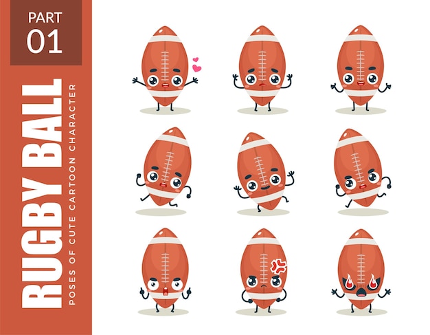 Charming Collection of Quirky Rugby Ball Characters | Jiffy Designs
