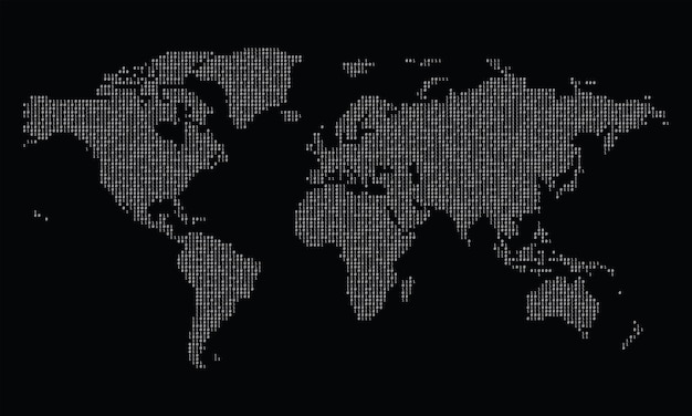 Intricate Dot Matrix World Map in Monochrome Tones | Jiffy Designs