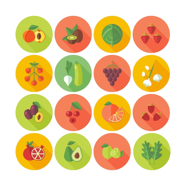 Vibrant Fruity Icons Collection with Circular Designs | Jiffy Designs